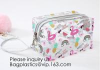 China Cute Unicorn PVC Transparent Travel Accessory Cosmetic Bag Waterproof Makeup Pouch Cactus Flamingo Wash Kits Organizer for sale