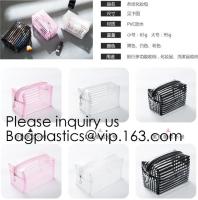 China Clear Zipper Pouch with Strap Makeup Bag PVC Cosmetic Pouch,Printing Clear k Cosmetic PVC Pouch, bagease, bagplast for sale