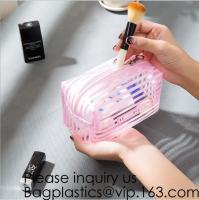 China Clear Zipper Pouch with Strap Makeup Bag PVC Cosmetic Pouch,Printing Clear k Cosmetic PVC Pouch, bagease, bagplast for sale