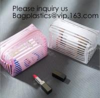 China Clear Zipper Pouch with Strap Makeup Bag PVC Cosmetic Pouch,Printing Clear k Cosmetic PVC Pouch, bagease, bagplast for sale