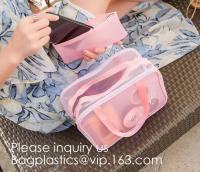 China Easy Carrying Small Transparent Pvc Cosmetic Pouch,Shiny Glitter Pvc Cosmetic Pouch Bag With Three Pouch, bagease, bagpl for sale