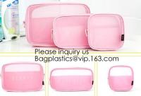 China Travel toiletry pouch cosmetic makeup organizer bag zipper transparent pvc mesh bags,pouch nylon cosmetic gift bags&case for sale