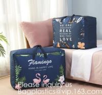 China Living Room Large Size Packing Bag 100% Polyester Quilt Storage Box Cloth Bag With Zipper,Zipper Polyester Quilt Dustpro for sale