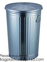 China Zinc Plated Waste Bin with 25L 35L 45L 55L 65L 75L 100L, Tin Embossed Rubbish Bin Rome Living Room Bedroom Kitchen Toile for sale