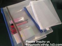China A4 Mesh Plastic Expanding File Folder A5 Bag，Promotion Weatherproof Mesh Zipper Storage Document Bag A4 File Bags for sale