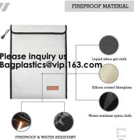 China Double layer heat protection large fireproof document money pouch bags,Safety document bag / fire resistant document bag for sale