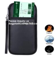 China OEM custom luxury travel money passport safe zipper storage pouch fireproof document bag Pouch Money Fiberglass Fire Saf for sale
