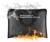 China Waterproof and Fireproof document storage Bag with Fireproof Zipper for Money, Jewelry and Passport bagease, bagplastics for sale
