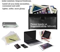 China waterproof and fireproof resistant document bag,Lock Box Bag For Documents Money & Office Files Freproof Safe Bag with L for sale