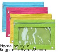 China Stationery products Pencil Pouch Pvc Portable Pencil Case For Students,3 Ring Binder Zippered Pencil Pouches with Clear for sale