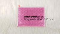 China New Design Pvc k Epe Foam Heart-Shaped Bubble Bag For Cosmetic/Pink Plastic Bubble Bag With Zipper bagease package for sale
