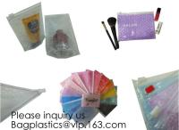 China New Design Pvc k Epe Foam Heart-Shaped Bubble Bag For Cosmetic/Pink Plastic Bubble Bag With Zipper bagease package for sale