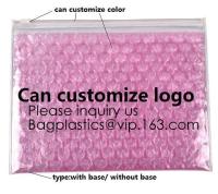 China New Design Pvc k Epe Foam Heart-Shaped Bubble Bag For Cosmetic/Pink Plastic Bubble Bag With Zipper bagease package for sale