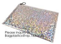China Printing Zipper Plastic Foil k Packaging Hologram Laser Holographic Aluminum Foil Folding Pouch Bags For Jewelry for sale