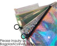 China Printing Zipper Plastic Foil k Packaging Hologram Laser Holographic Aluminum Foil Folding Pouch Bags For Jewelry for sale