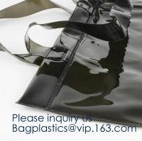 China Personalized Custom Logo Reusable Vinyl Tote Folding Portable Transparent Pvc Shopping Bag,Pvc Shopping Tote Bag Grocery for sale