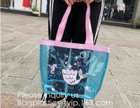 China Custom Design Vinyl Mirror Surface Pvc Tote Shopping Bag,PVC Reusable Grocery Bag Summer Beach Bag Custom Logo Women Tra for sale