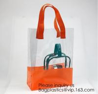 China Vinyl Transparent PVC Gusset Bag Plastic Tote Shopping Bag For Packaging TPU Laser Makeup Handbag PVC Cosmetic Shopping for sale