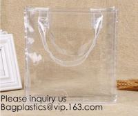 China Manufacturer Custom Logo Transparent Clear PVC Plastic Portable Packaging Promotional Gifts Shopping Tote Bag, bagease for sale