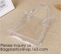 China Manufacturer Custom Logo Transparent Clear PVC Plastic Portable Packaging Promotional Gifts Shopping Tote Bag, bagease for sale