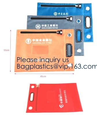 China Locking Security Money Bag Cash Bank Deposit Bag with Two Keys Bank Security Deposit Bags Cash Bag With Locking bagease for sale