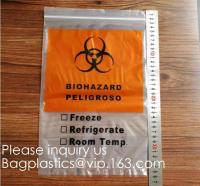 China Biohazard Pathology Specimen Medical Zipper Bag,Kangaroo Bag, Compostable Bag Customized Stand Up Pouch, BAGEASE, BAGPLA for sale