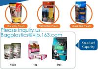China Stand Up Packaging Bag With See-Through Window, k Food Packaging Bag, Gravure Print Quad Seal Bag For Pet Food Pac for sale