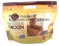 China Zipper Hot Chicken Bags/ Roasted Chicken Packaging Bag With Window/ Microwaveable Grilled Chicken Bag, bagease, bagplast for sale
