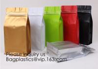 China Biodegradable Stand Up Pouch With Zipper For Apparel,Custom printed flat bottom box pouch 1kg coffee bag with degassing for sale
