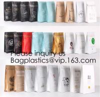 China Coffee bean bag air valve kraft paper octagonal sealing aluminum foil self-supporting k bag custom coffee packagin for sale