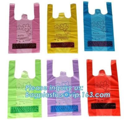 China Biodegradable compostable T-Shirt Bag,Carry Out Retail Bags Recyclable Grocery Shopping,Grocery T-shirts Carry-out Ba for sale