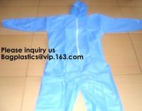 China Light Duty Disposable Protective Coveralls Suit Attached Non-Woven Fabric Hood Elastic Wrist Ankles and Waist Serged Sea for sale