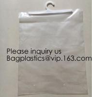 China PVC/EVA Plastic Cloth Underwear Hanger Packaging Bag With Snap Button,Eco-Friendly Pvc Pvc/Eva Hook Garment Bag,Customiz for sale