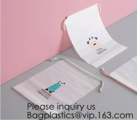 China Double waterproof Drawstring Poly Plastic Bags Reusable red pe small drawstring bags Eco-Friendly Waterproof Cartoon Ani for sale