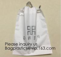 China Laundry Bags Hospitality Plastic Bags Drawstring Closure Write-On Indicator Strips. Clear Hotel Biodegradable Bags With for sale