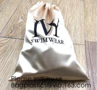China Satin Gift Bags Wedding Favor Drawstring Bags Baby Shower Christmas Gift Bag,Customized Logo Thick Gold Satin Hair Exten for sale