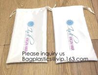 China Satin Cosmetic Bag With Printing,Silver Satin Hair Collection Bag,Drawstring bag For Hair Packaging Dust Bag For Shoe for sale