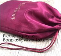 China Gold thick Satin Drawstring Gift Bags,Black Drawstring Satin Bag With Ruffle,Small Satin Drawstrings Bags For Jewelry for sale