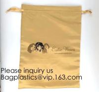 China Satin Gift Bag With Logo Printing,Personalized White Satin Pouch Bag, Satin Drawstring pouch bag,Plain Square Bottom Sat for sale
