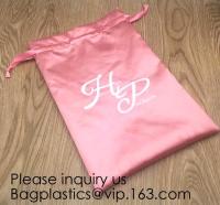 China Gold Blue White Satin Packaging Bag For Towel,White Satin Bag With Gold Printing,Silk Packaging Bags For Clothing Indust for sale