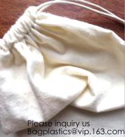 China White Brushed Cotton Twill Drawstring Bag For Packaging,Cotton Flannel Dust bag,Pure White Cotton Flannel Packaging Bag for sale