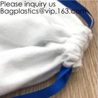 China White Brushed Cotton Twill Drawstring Bag For Packaging,Cotton Flannel Dust bag,Pure White Cotton Flannel Packaging Bag for sale