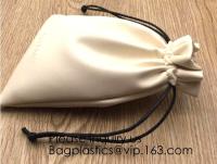 China Soft Offwhite and Red PU Leather Bag For Packaging,Custom Pink Brown Faux Leather Drawstring Pouch Faux Leather Jewelry for sale