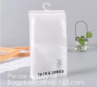 China Biodegradable Compostable pac Hanger Garment Underwear Clothes Package Hanging Hook Plastic Bag With Self-Adhesive Seal for sale