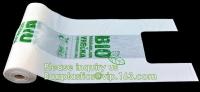 China corn starch based 100% biodegradable bag for food packaging T shirt bags, vest carrier, handle handy bags, singlet pac for sale
