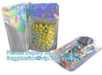 China Holographic Pouch Brightly Custom Printing Logo Laser Three Side Sealed Bag For Lip Eyelash Glue Hairpin for sale