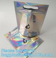 China Bagease Multiple Use Candy Pack Holographic Clear Front Packaging Zipper Bag Wholesale Retail Heat Seal Bag For Popcorn for sale