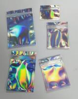 China Bagease pack Holographic Film Resealable Zipper Bag Grip Seal Laminated Plastic Bag Shiny Cosmetic packaging jewelry for sale