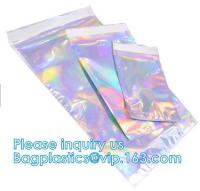 China Metallized mailer pac Hologram Shiny Foil Glamour Holographic Mailers Metallic Mailer Apparel garment clothes Packaging for sale