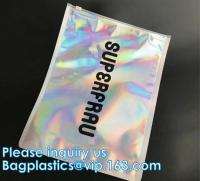 China Metallized mailer pac Hologram Shiny Foil Glamour Holographic Mailers Metallic Mailer Apparel garment clothes Packaging for sale